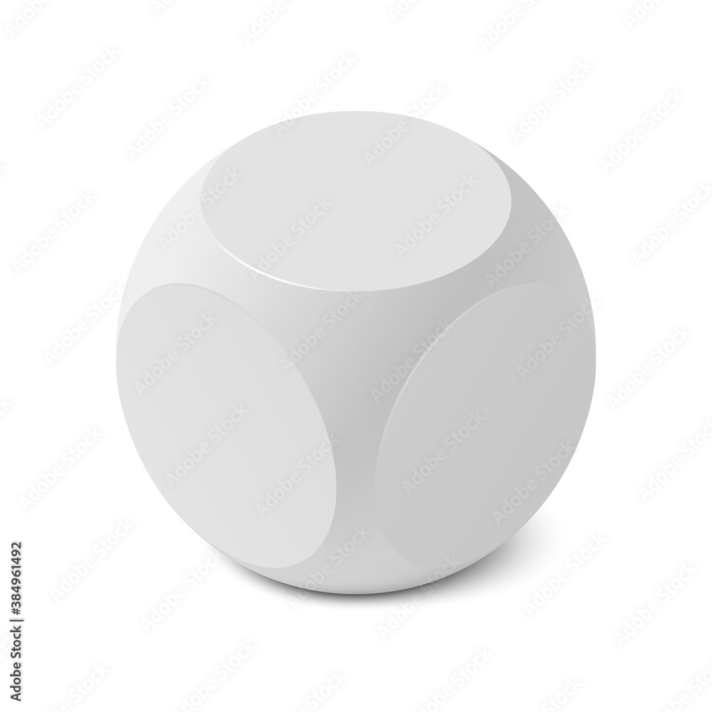 One isometric cube with rounded edges and angles, matte photo realistic ...