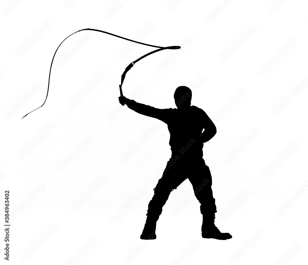 Silhouette of a whipping man Stock Photo | Adobe Stock
