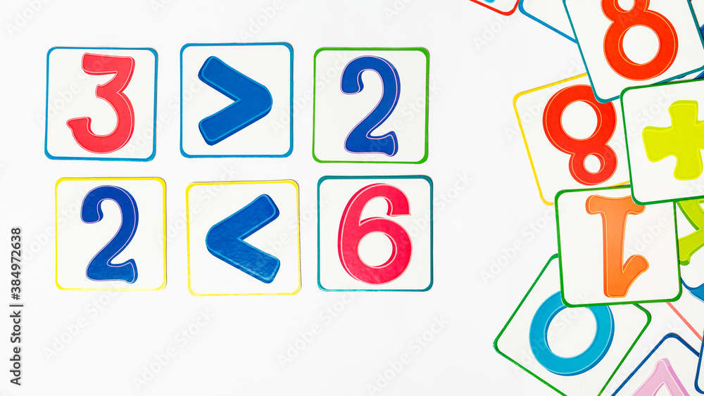 Numbers. study of mathematics, mathematical calculation on white ...