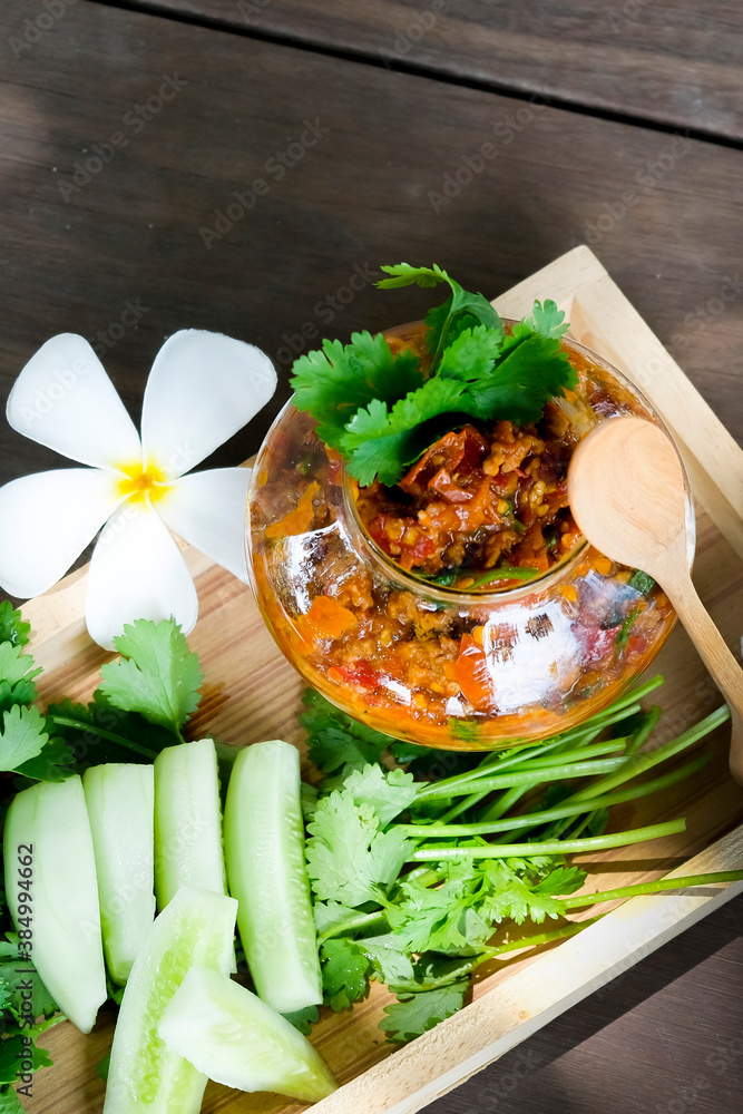 Northern Thai Meat and Tomato Spicy Dip ( Thai name is Nam prik ong ...
