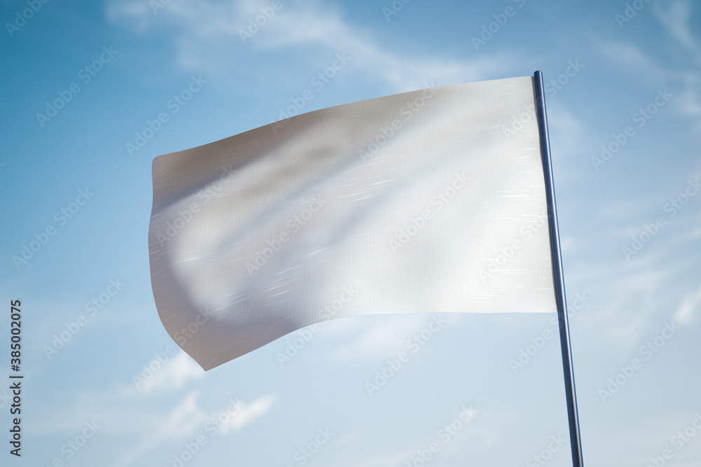 Raised white flag. Symbol of surrender. Stock Illustration | Adobe Stock