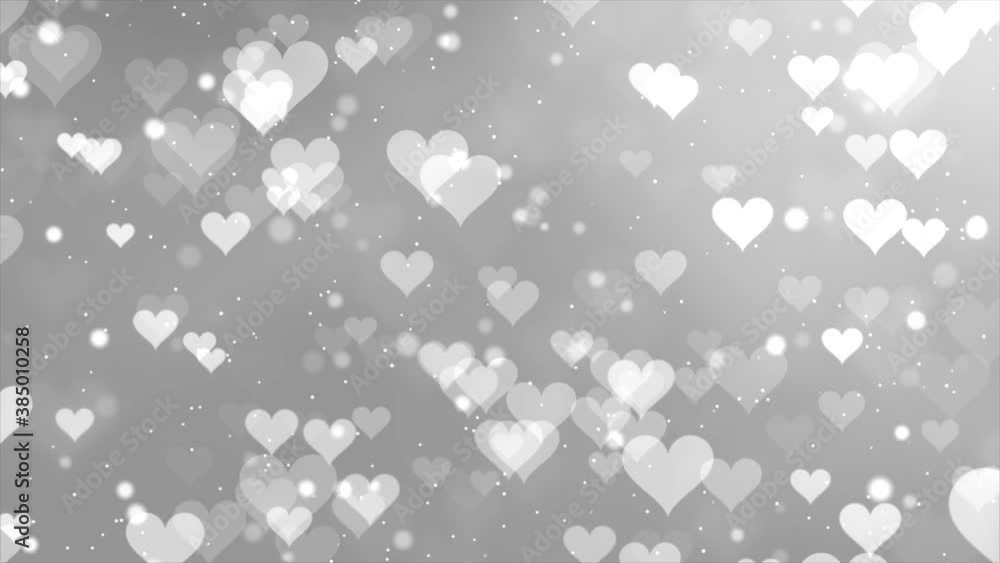 Rain of Hearts, Sunlight Streaks falling red Hearts with depth of field ...