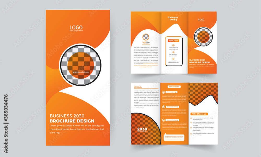 Corporate Trifold Business brochure design template, Clean Modern ...