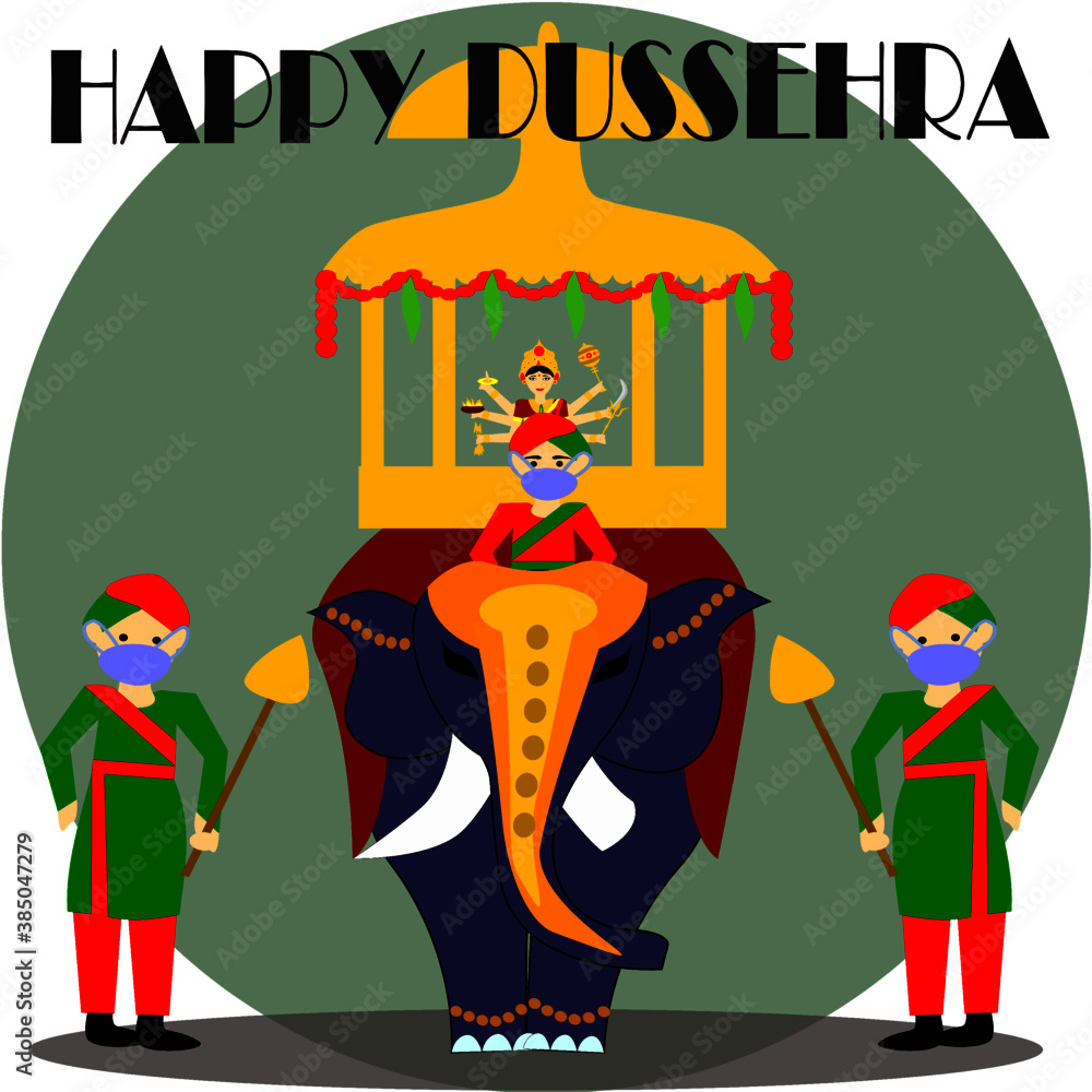 Concept of festival and celebrations, Carrying Golden Howdah or ...