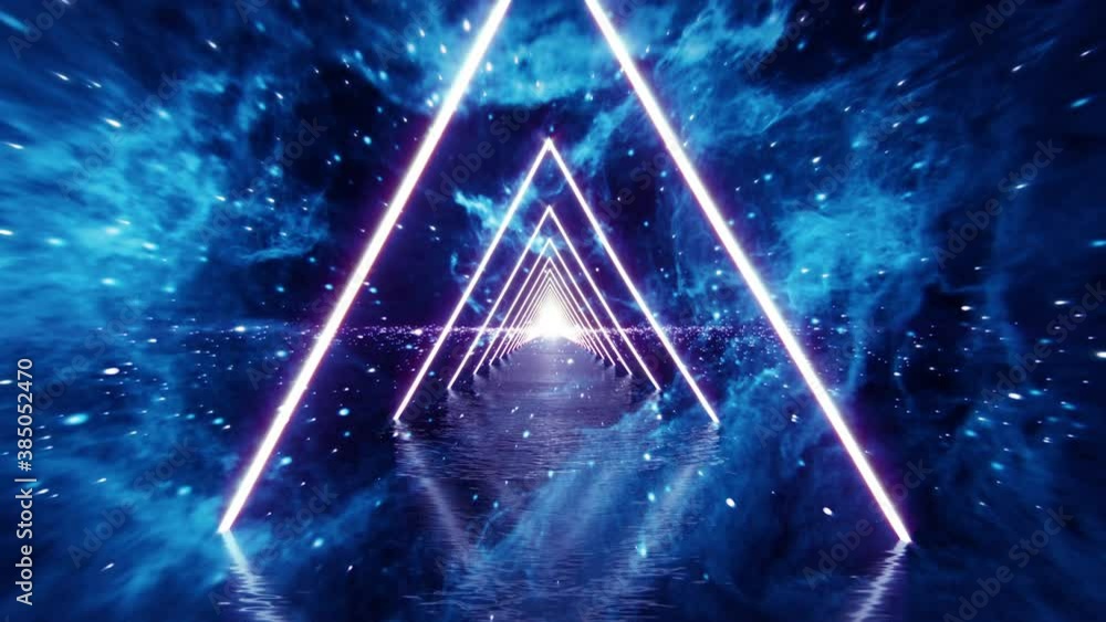 Neon Light Loop. This Clip is a Neon go through nebula with particle ...