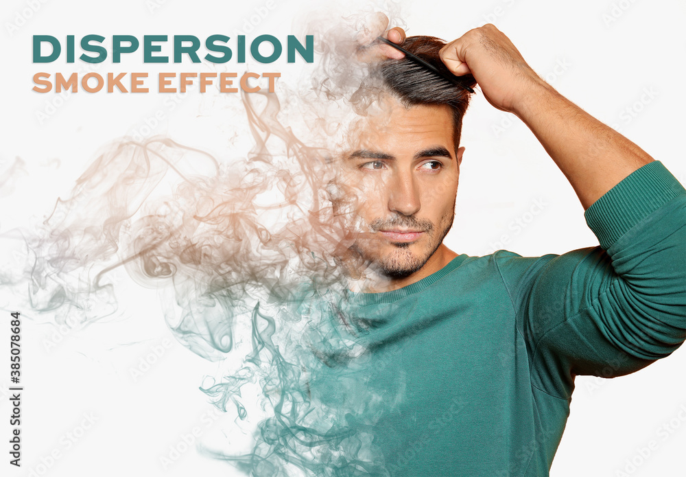 Smoke Dispersion Photo Effect Mockup Stock Template | Adobe Stock