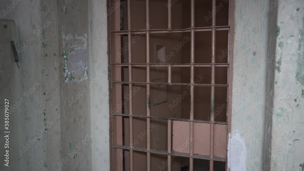 Prison Metal Door Open Protect Prisoner From Inside to Escape. Food ...