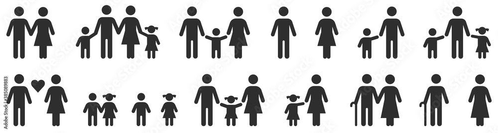 Family icons set. Family symbol. Vector illustration Stock Vector ...