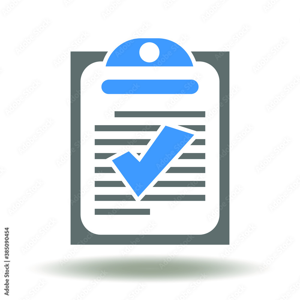 Clip board document check mark icon vector. Compliance Sign ...