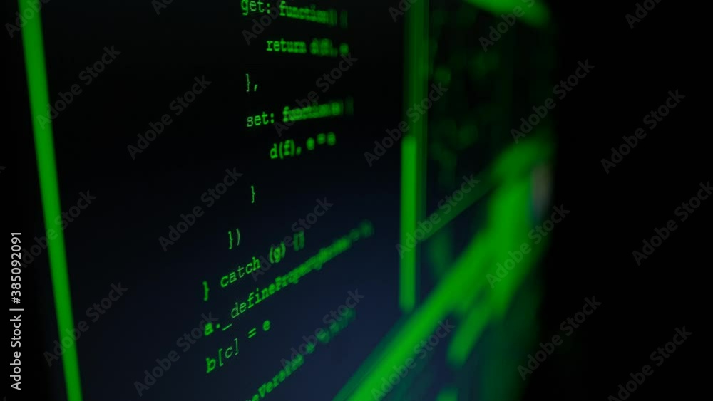 Writing programming code on laptop. Web site codes on computer monitor. Technology background ...