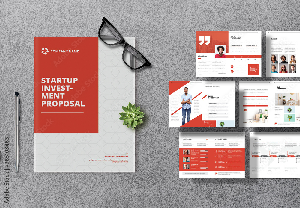 Startup Investment Proposal Layout Stock Template | Adobe Stock