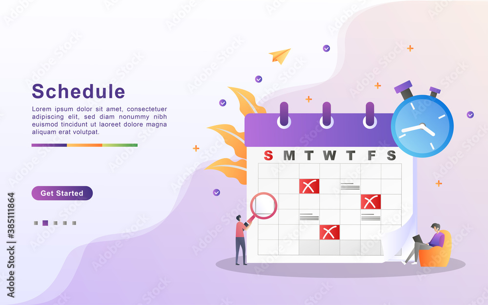 schedule and planning concept, personal study plan creation, business ...