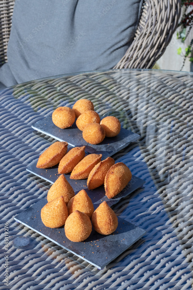 Salgados, salgadinhos, Brazilian snacks and finger food Stock Photo ...