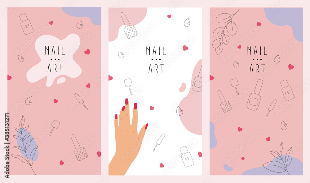 Social media stories and post hand drawn abstract background for beauty ...