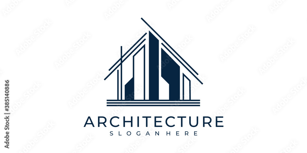 Set logo architecture with line concept logo design inspiration Stock ...