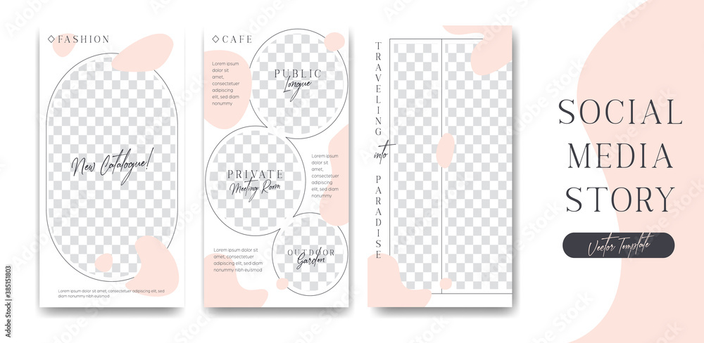 Social media ig instagram story frame set background template with ...