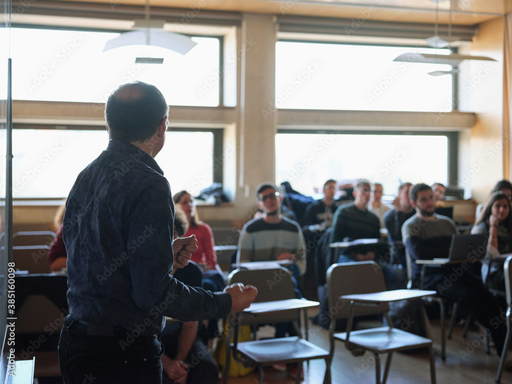 Professor and students at the classroom Stock Photo | Adobe Stock