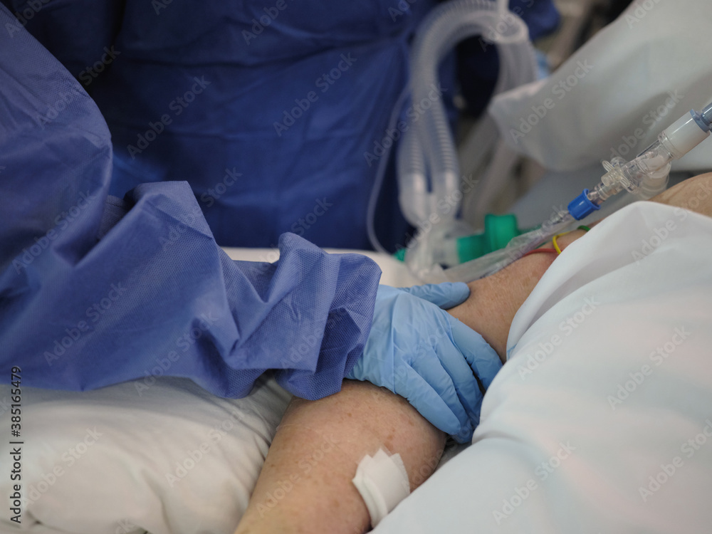 Healthcare worker giving patient support Stock Photo | Adobe Stock
