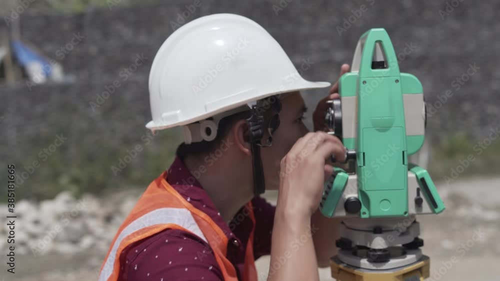 Filipino Engineer Wearing Safety Helmet In A Construction Site ...
