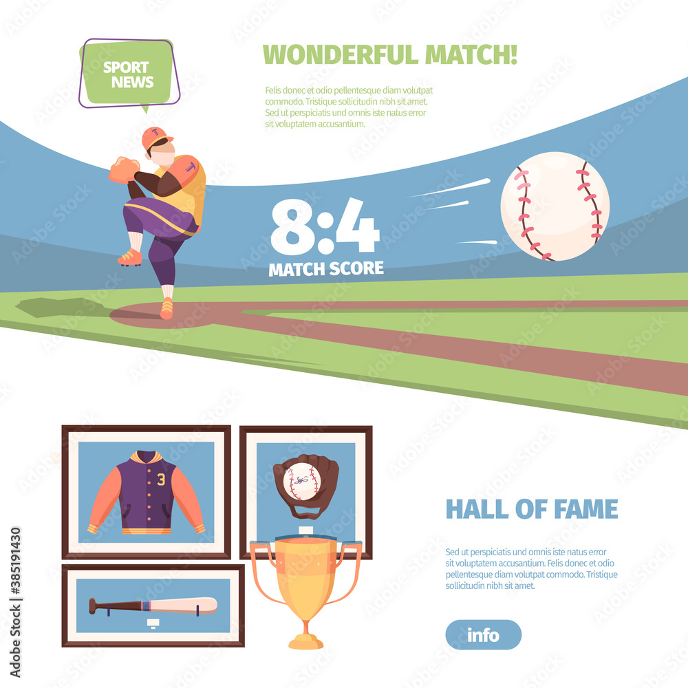 Baseball game banner. Exciting national game of throwing ball and ...