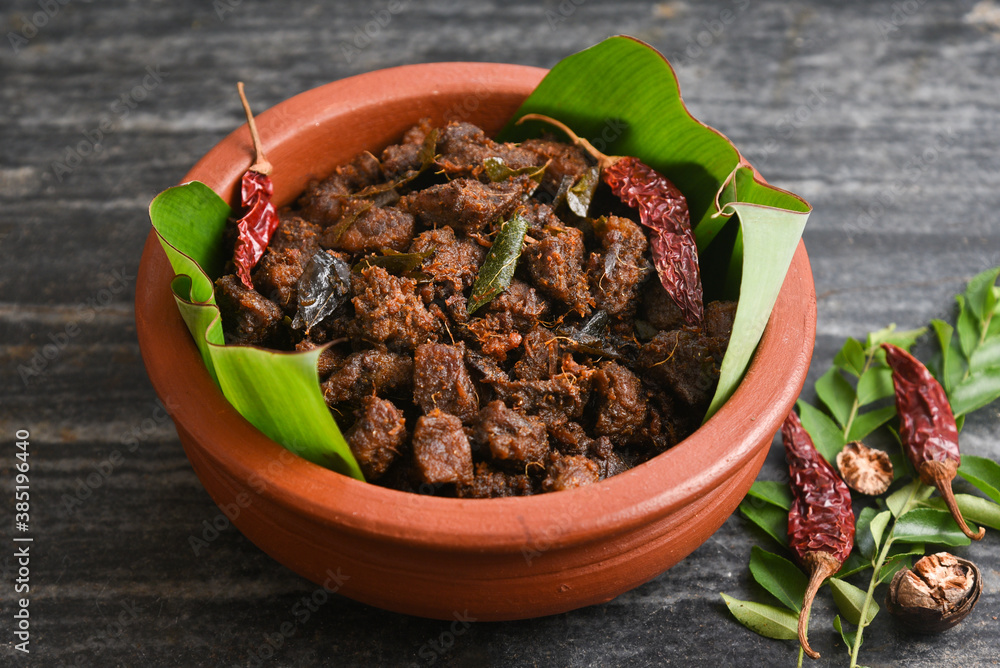 Kerala style beef or Mutton dry fry. delicious spicy Beef fry in clay ...