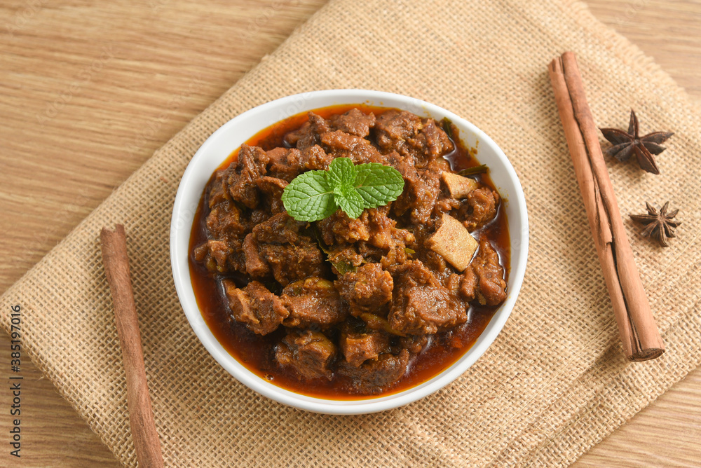 Traditional homemade Mutton curry from Asian cuisine. Chukhandar gosht ...