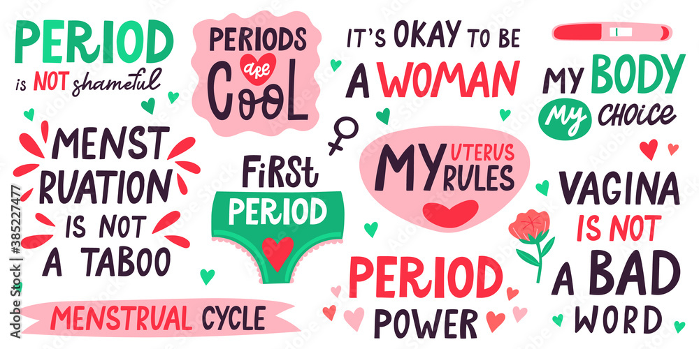 Menstruation lettering. Menstrual cycle quotes, my uterus my rules ...