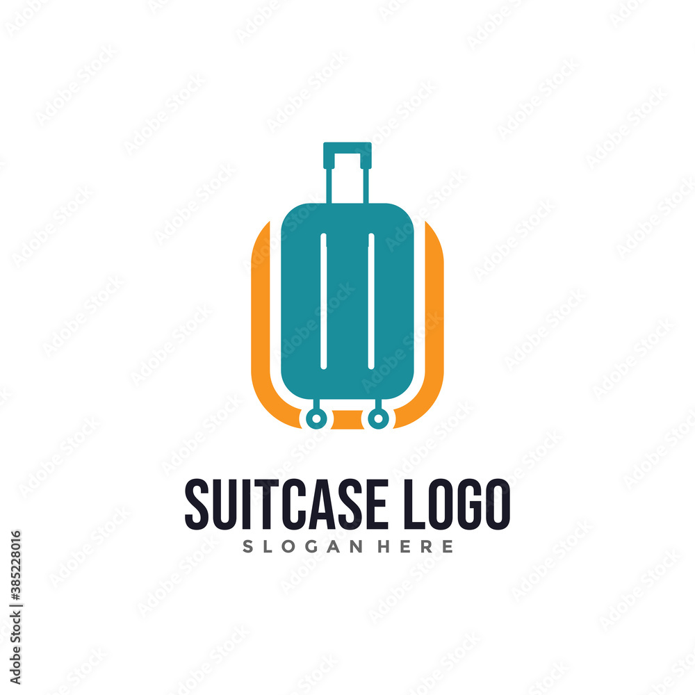Abstract business suitcase vector logo template. Luggage logo. Bag logo ...