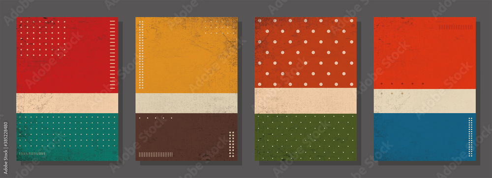 Set of retro covers. Cover templates in vintage design. Abstract vector ...