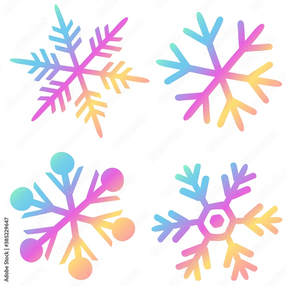 Print Hand-drawing silhouette background collection. Vector snowflake ...