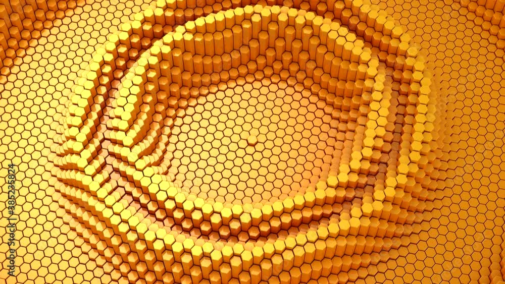 Hexagons Form A Wave. Loop background, 4 in 1, 3d rendering, 4k resolution Stock-Video | Adobe Stock