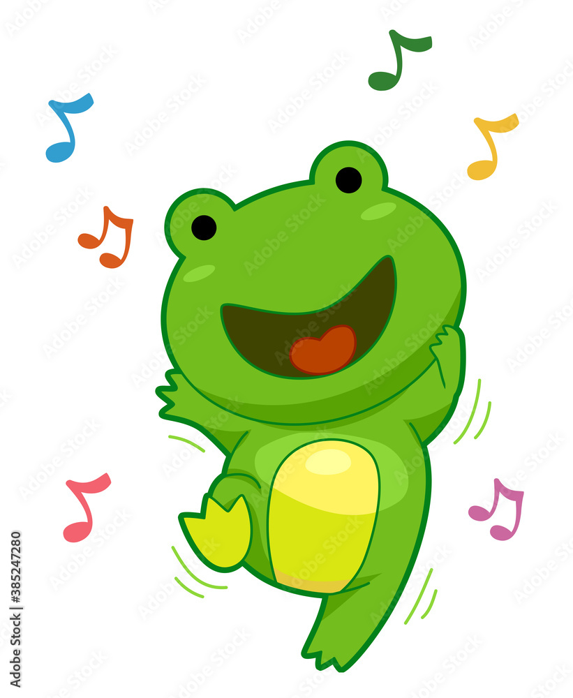 Frog Dance Music Notes Illustration Stock Vector | Adobe Stock