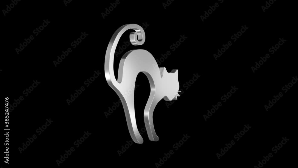 Stylized cat logo spinning. Alpha channel. Seamless looping. Stock ...