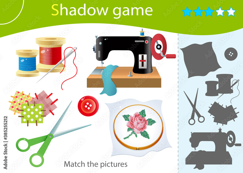 Vetor de Shadow Game for kids. Match the right shadow. Color image of ...