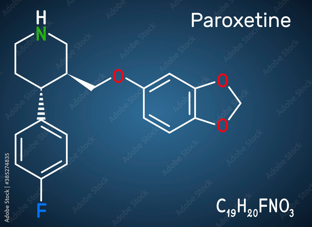 Vetor do Stock: Paroxetine, antidepressant, selective serotonin ...