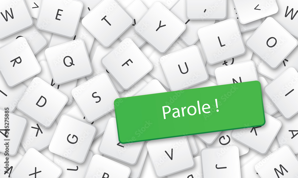 parole in white keyboard keys background Stock Photo | Adobe Stock