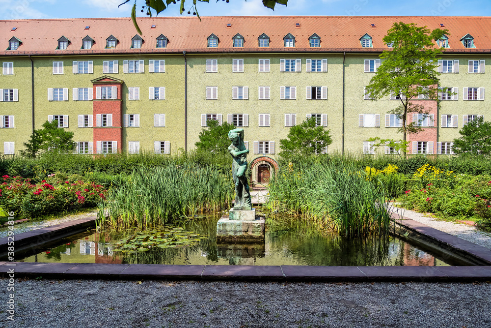 Borstei, residential complex in the Moosach district in Munich, Germany ...