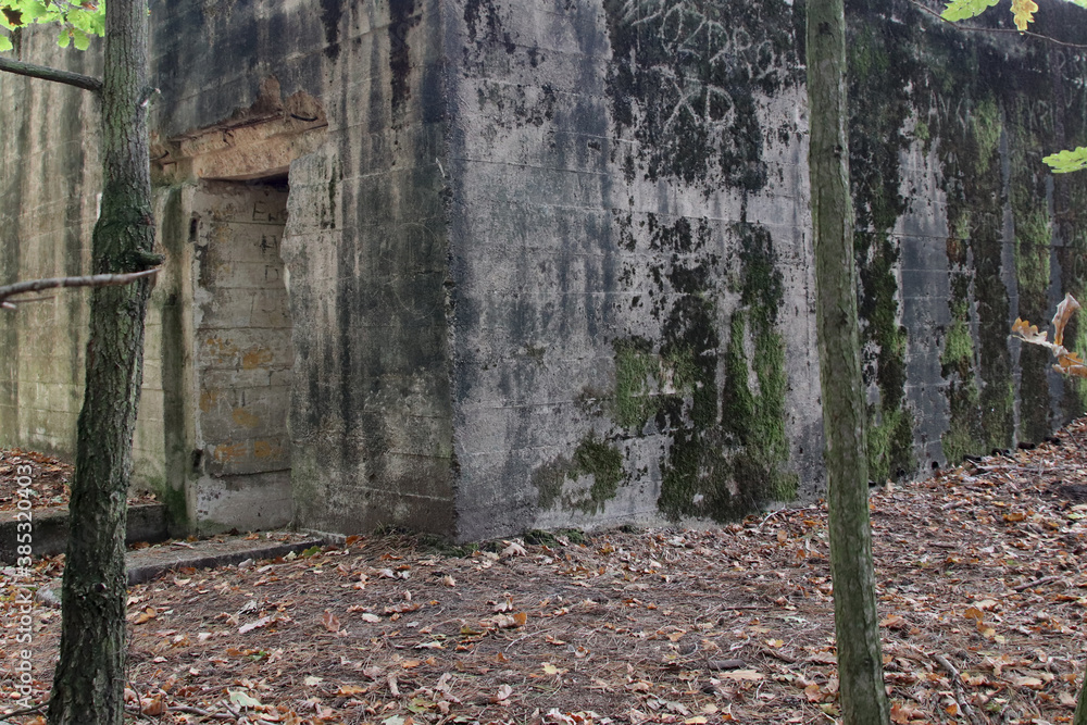 Nazi bunkers on the training ground, Sowie góry Poland Stock Photo ...