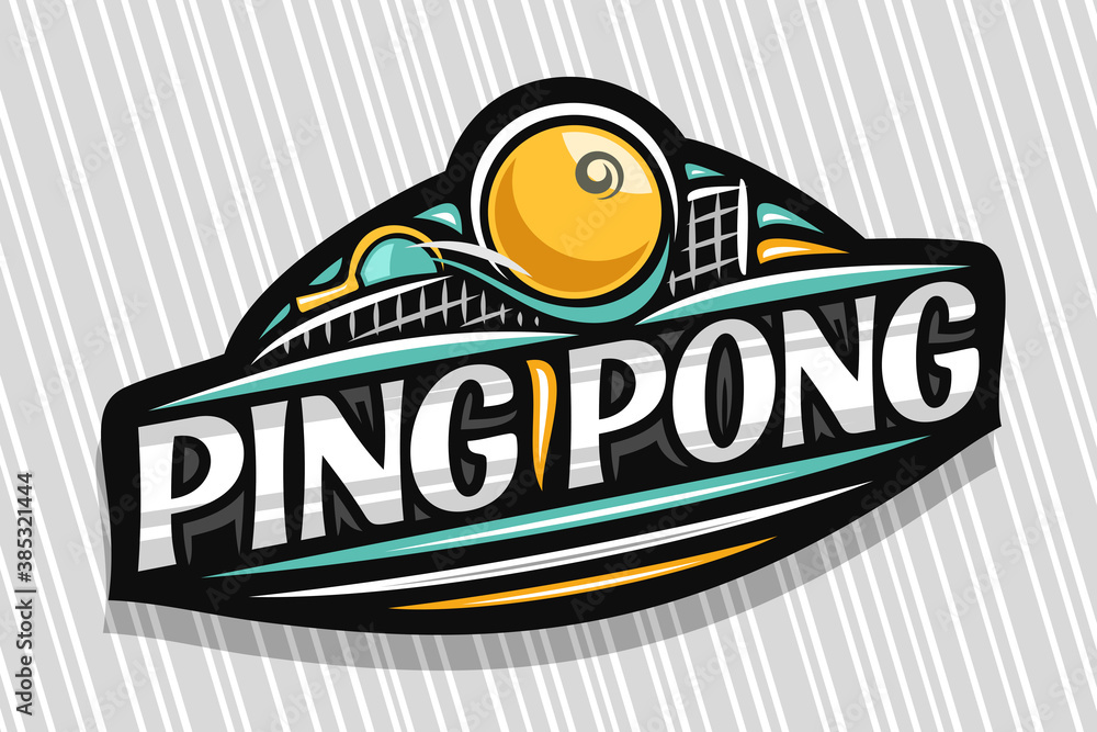 Vector logo for Ping Pong Sport, dark modern emblem with illustration ...