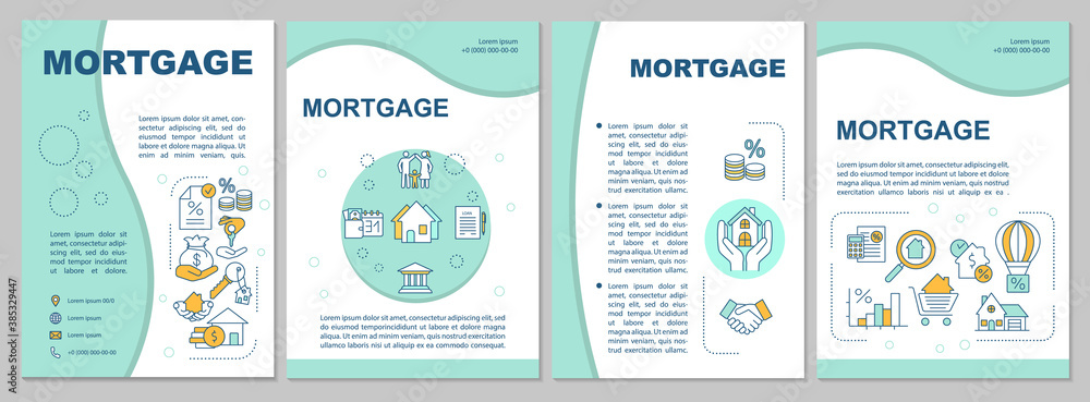 Mortgage process brochure template. Real estate indusrty. Flyer ...