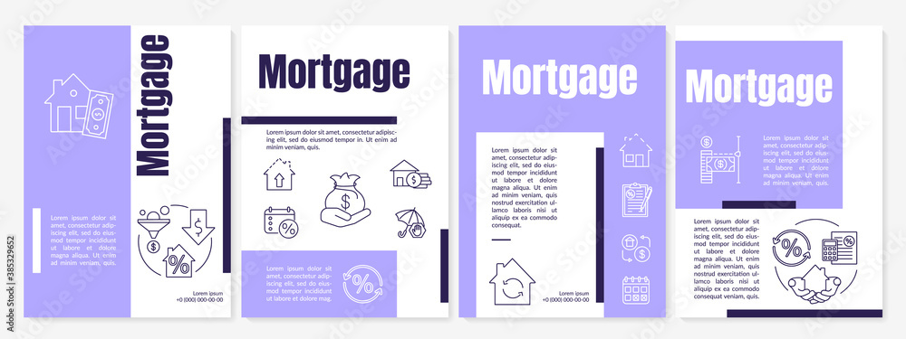 Mortgage loan brochure template. Debt instrument. Flyer, booklet ...