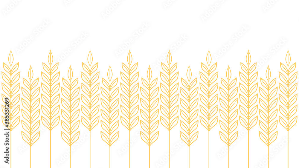 Wheat pattern wallpaper. oat symbol. free space for text. rice sign ...