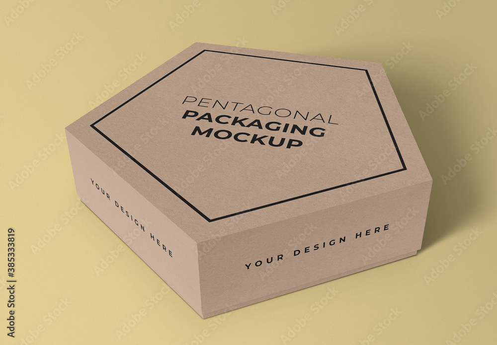 Pentagonal Box Packaging Mockup Stock Template | Adobe Stock