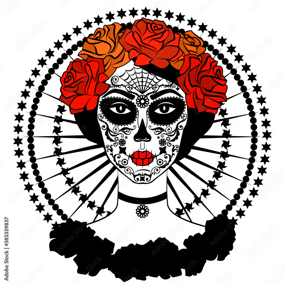 Sugar Skull Girl. Day Of Dead, Traditional Mexican Halloween, Dia De ...