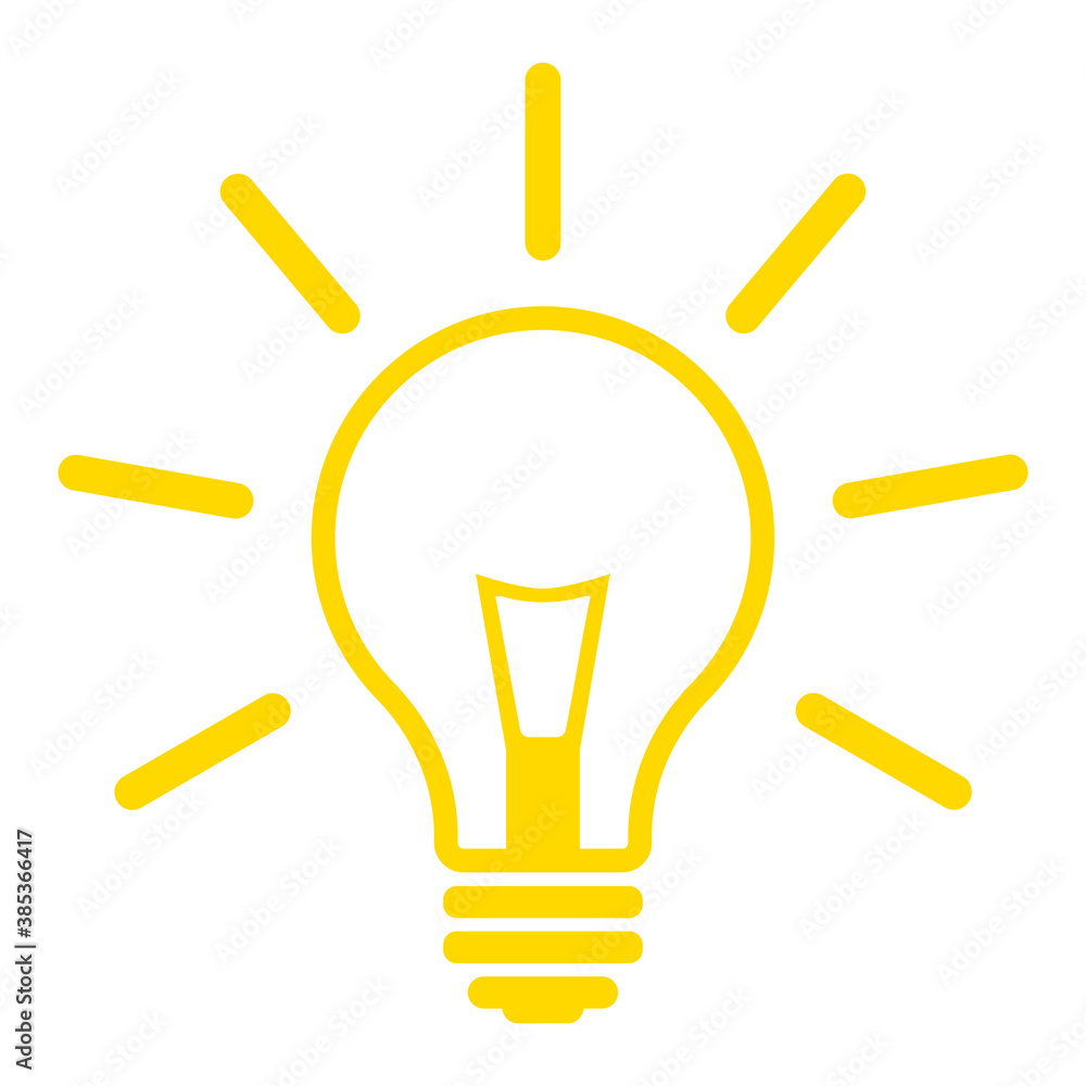 The light bulb is full of ideas and creative thinking. Light bulb icon ...