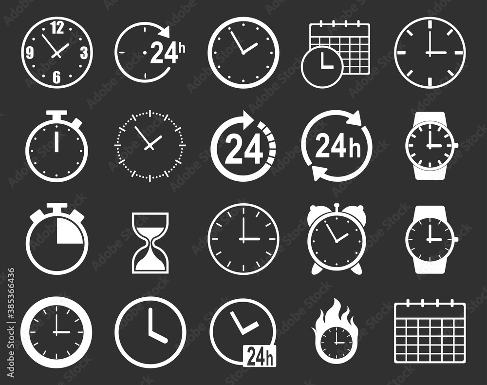 Simple Set of Time Related Vector Line Icons. Contains such Icons as ...