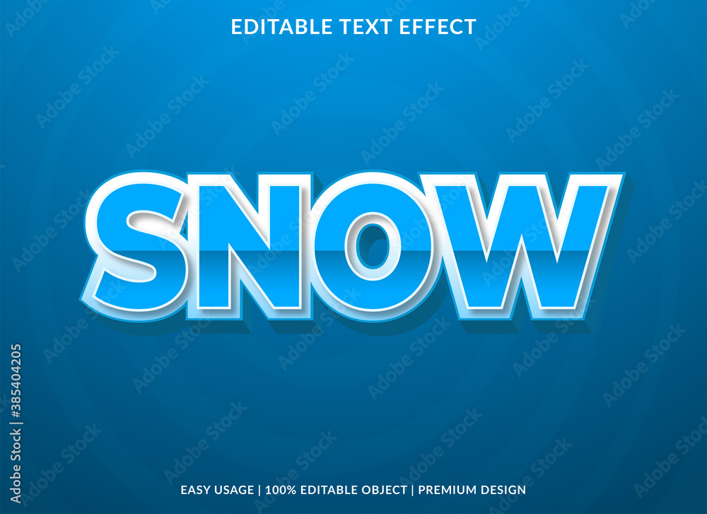 snow text effect with bold and 3d style use for business logo and brand ...