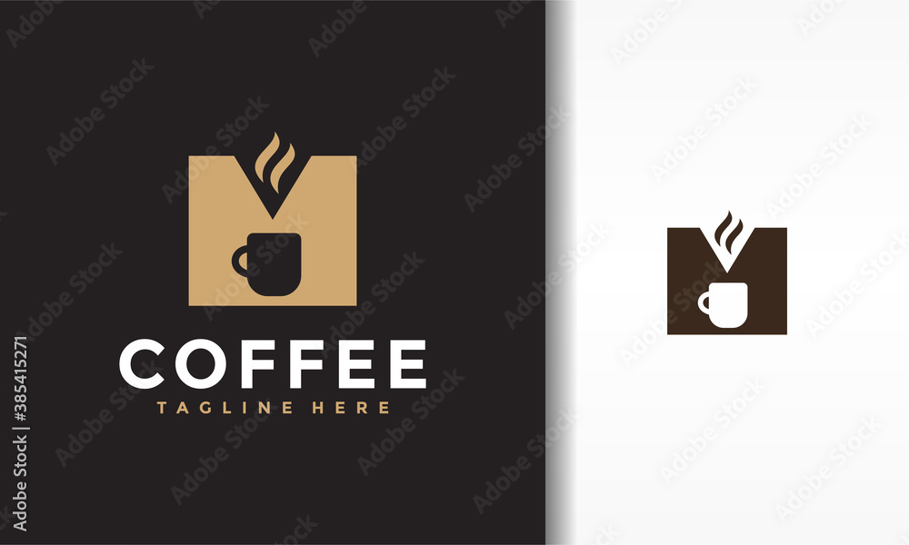 letter M coffee cup logo Stock Vector | Adobe Stock