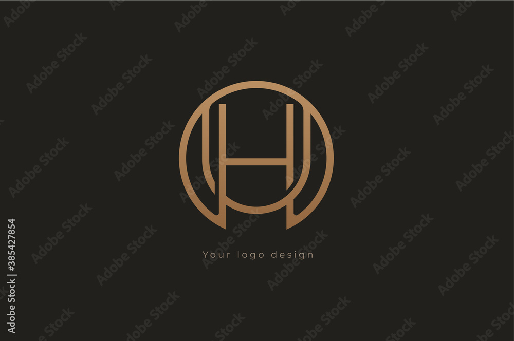 Abstract initial letter H and U logo, usable for branding and business ...