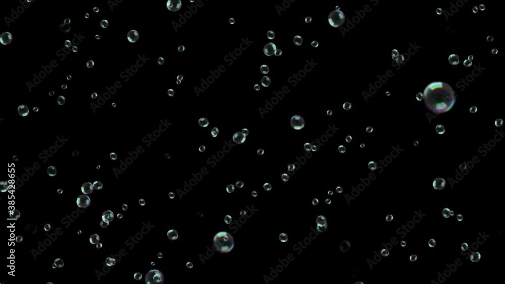 Abstract Depth of field lots of bubbles moving and floating drink 4K 3D ...